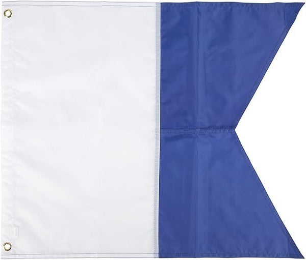 Trident Nylon Alpha Blue White Flag – New England Dive