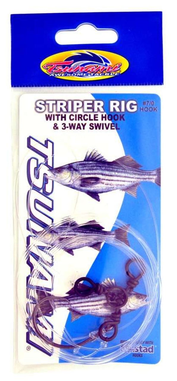 Tsunami Striper Rig w/ 7/0 Circle Hook & 3 Way Swivel | New England Dive